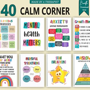 40 Mental Health Poster for Office, Calming Corner Printable, Mental ...