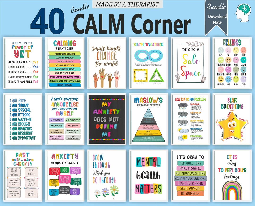 40 Educational Posters Printable Emotions Poster Health Room - Etsy