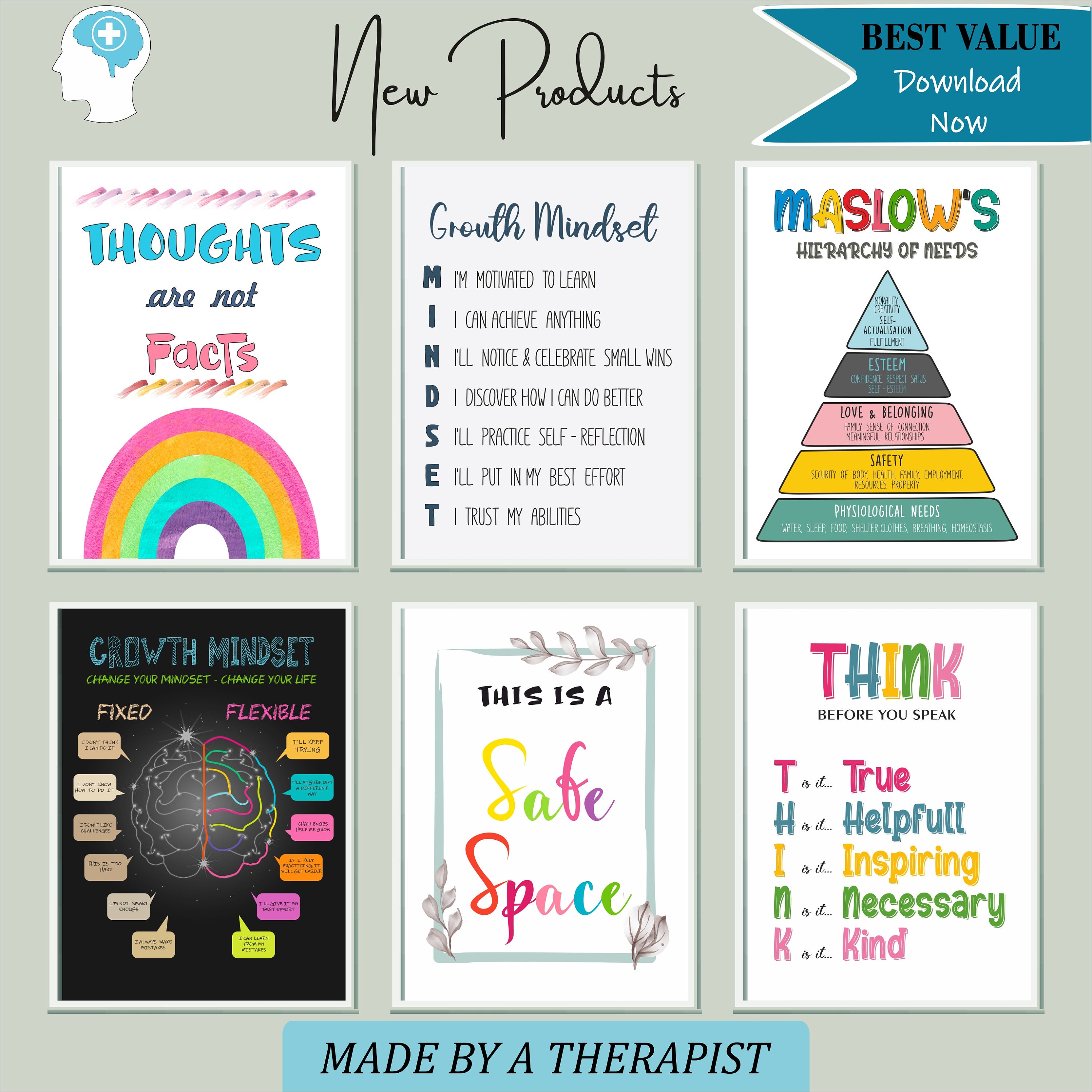 50 Calm Colors Classroom Decor Educational Posters Printable Emotions ...