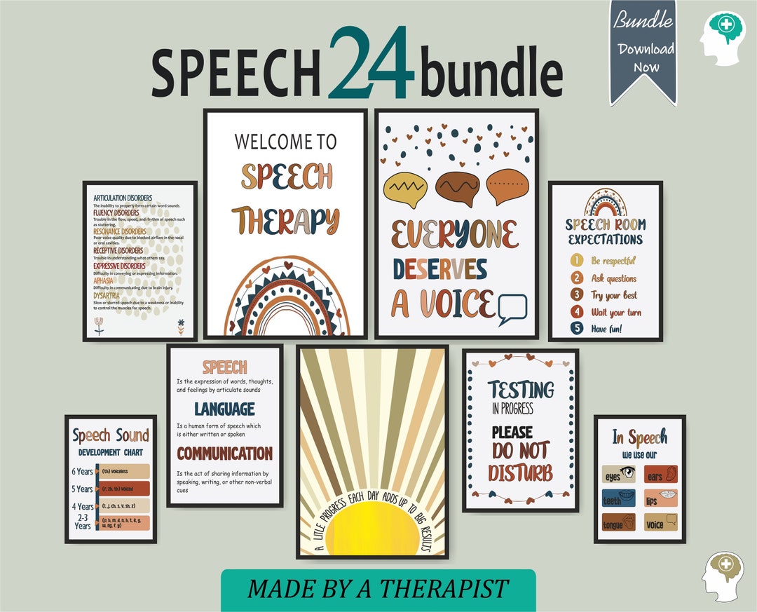 24 Speech Pathology Poster SLP Office Decor Instant Download Speech ...