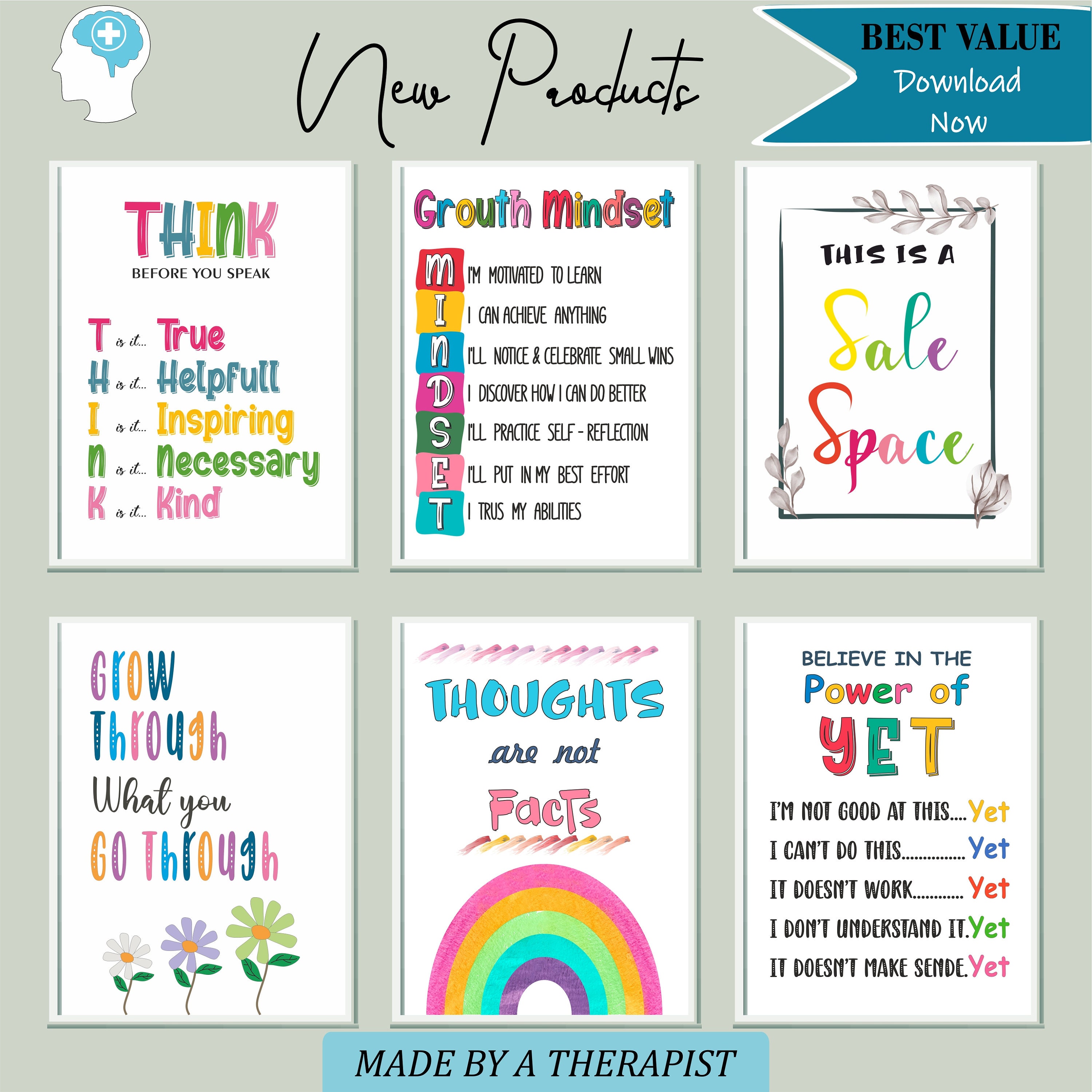 30 Therapy Art Health Room Sign Educational Posters Printable - Etsy