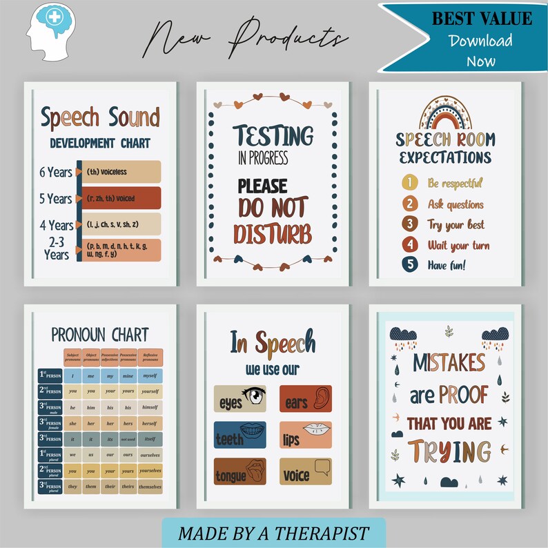 24 SLP Office Decor Instant Download Speech Pathology Poster Speech ...