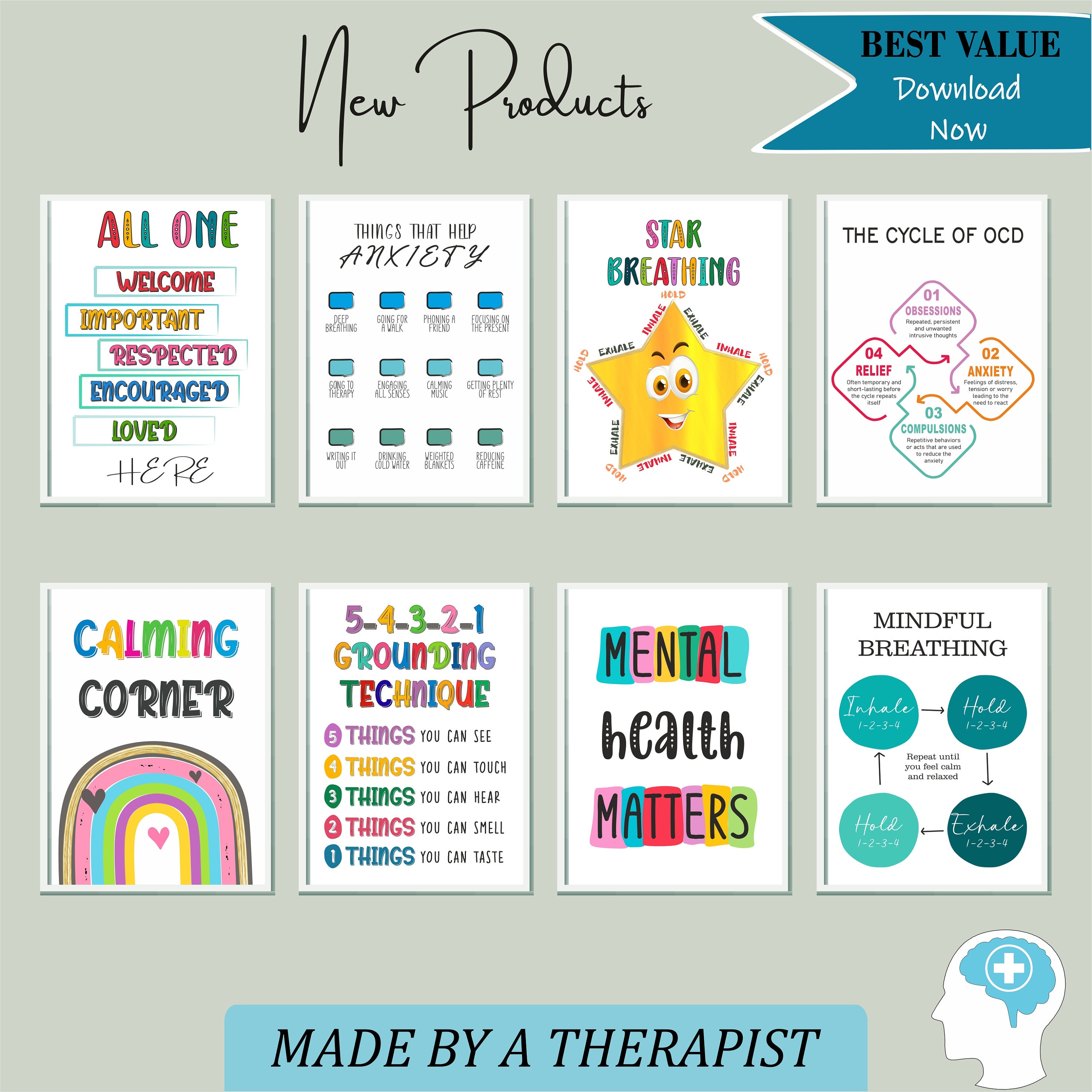 45 Feelings Chart, English Classroom Posters, Calming Corner Breathing ...