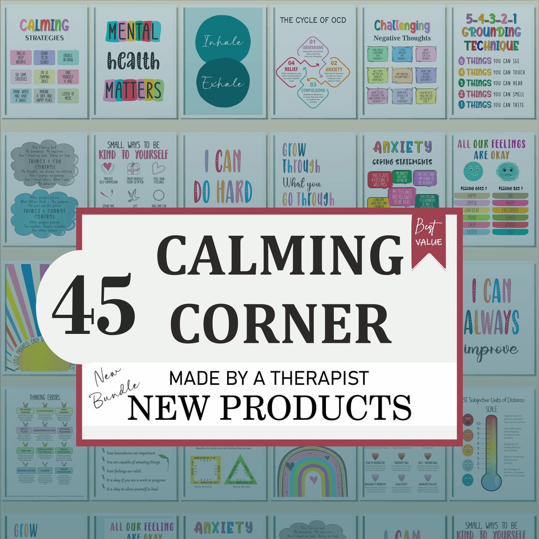 45 Feelings Chart English Classroom Posters Calming Corner - Etsy