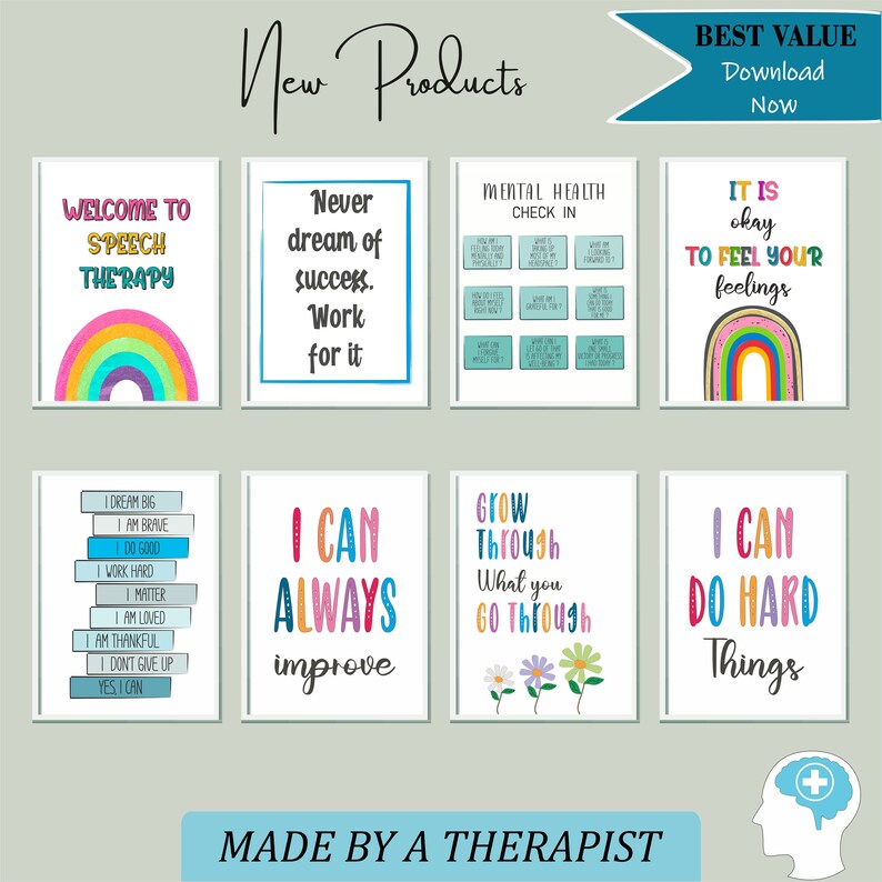 50 Growth Mindset Posters for Classroom, Office Bulletin Board, Health ...
