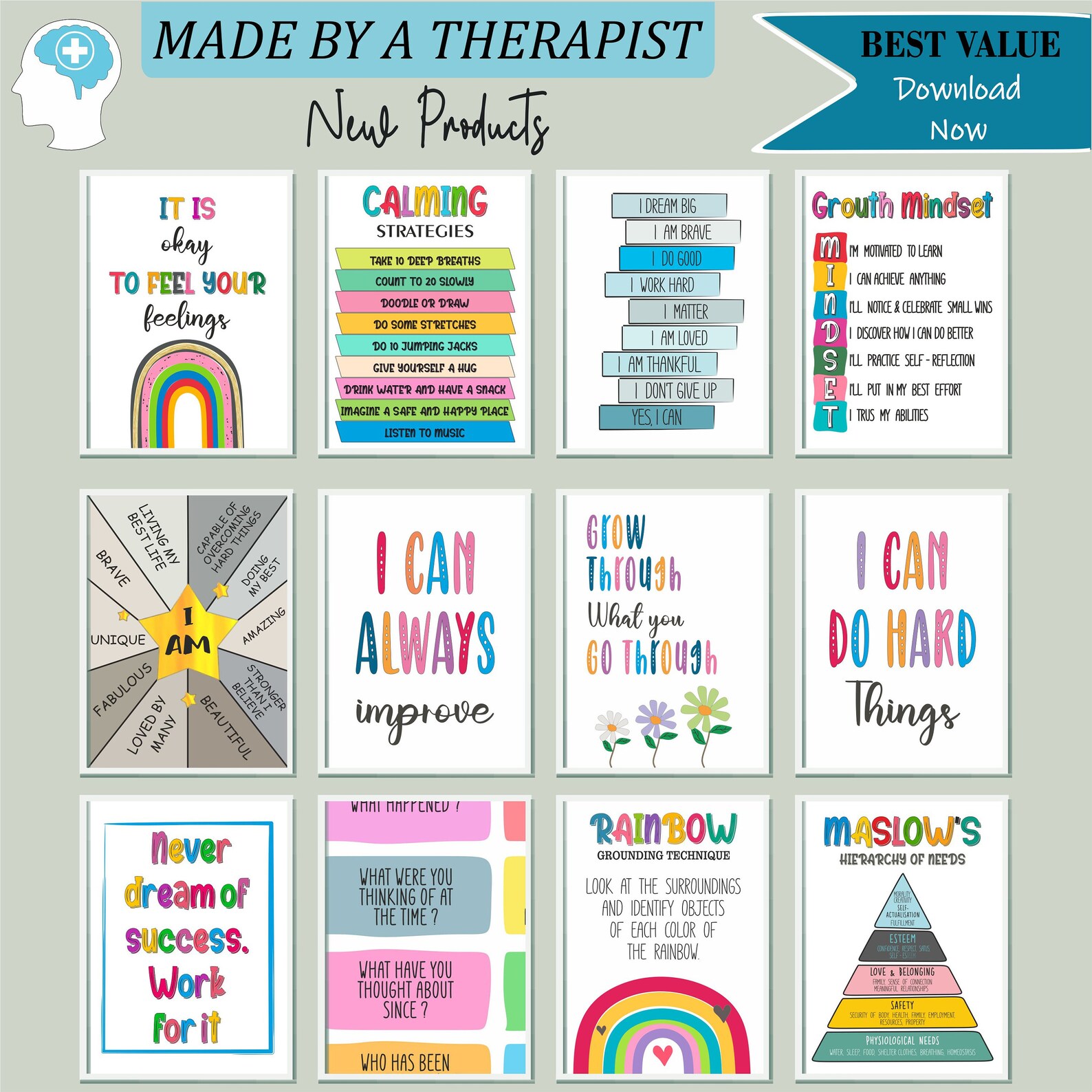 60 School Counselor Office Therapy Art Calm Colors Classroom Decor ...