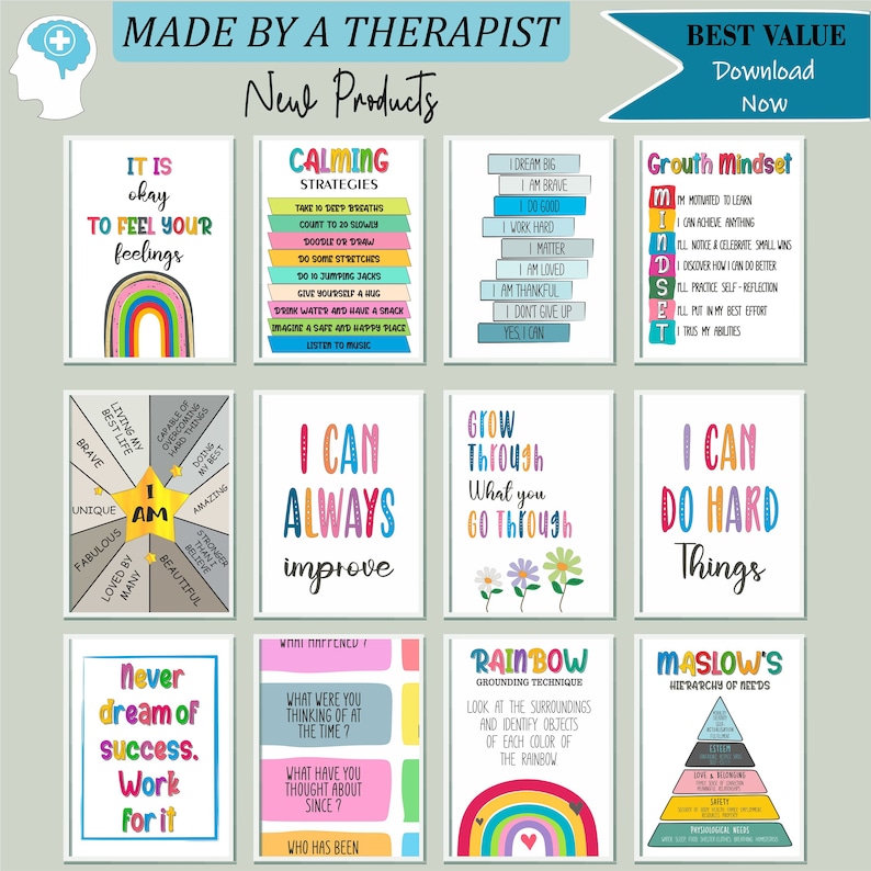 60 School Counselor Office Therapy Art Calm Colors Classroom Decor ...