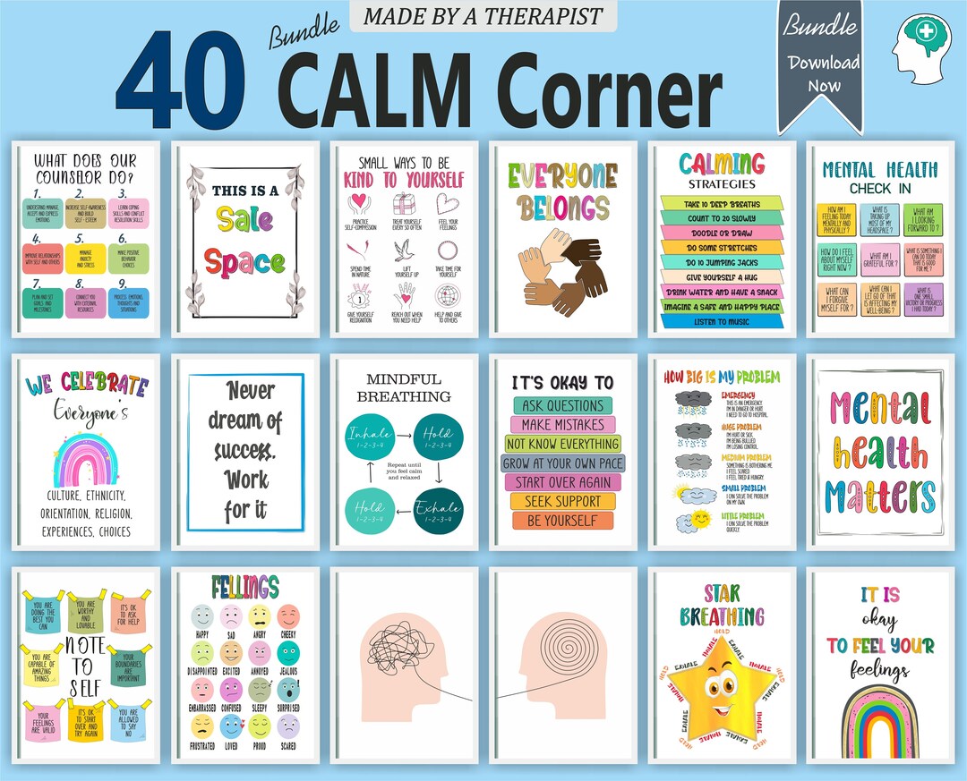 40 CBT DBT School Counselor Posters School Psychology Wall Art - Etsy