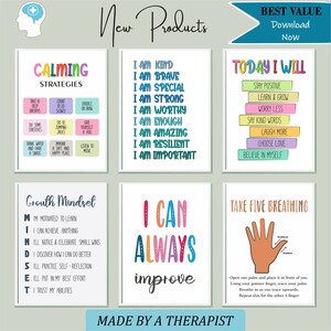 30 Calm Corner Printable School Counselor Posters Calming Corner ...