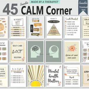 45 Boho Office Therapy Decor Calming Down Corner Safe Space Poster ...