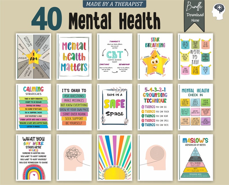 40 Social Worker Office Decor Mental Health Poster Boho Classrom Decor ...