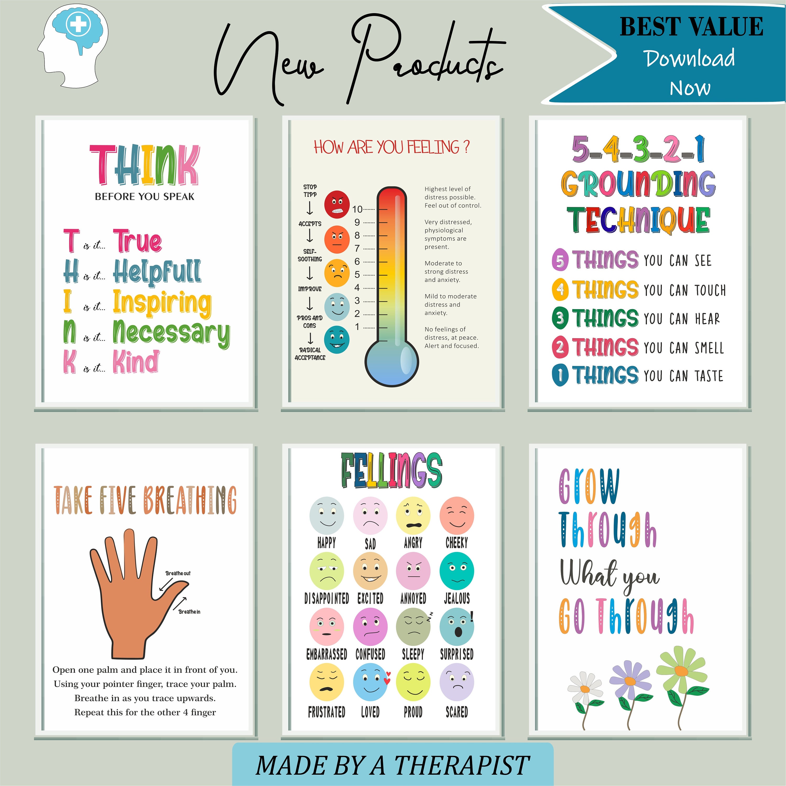 30 Calm Corner Printable School Counselor Posters Calming - Etsy