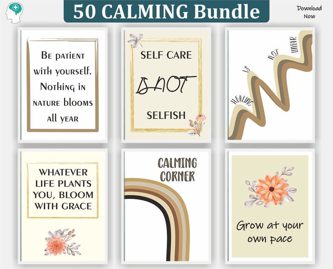 50 Calming Down Corner Boho Classroom Decor CBT Psychologist Sign DBT ...