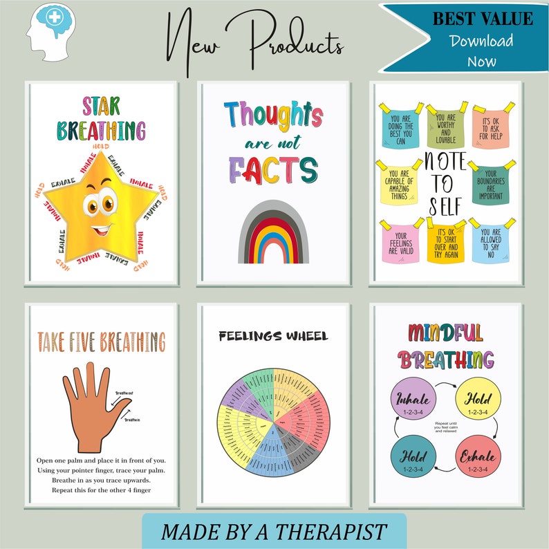 36 School Counselor Posters Calm Corner Sign DBT Calm Down Corner ...