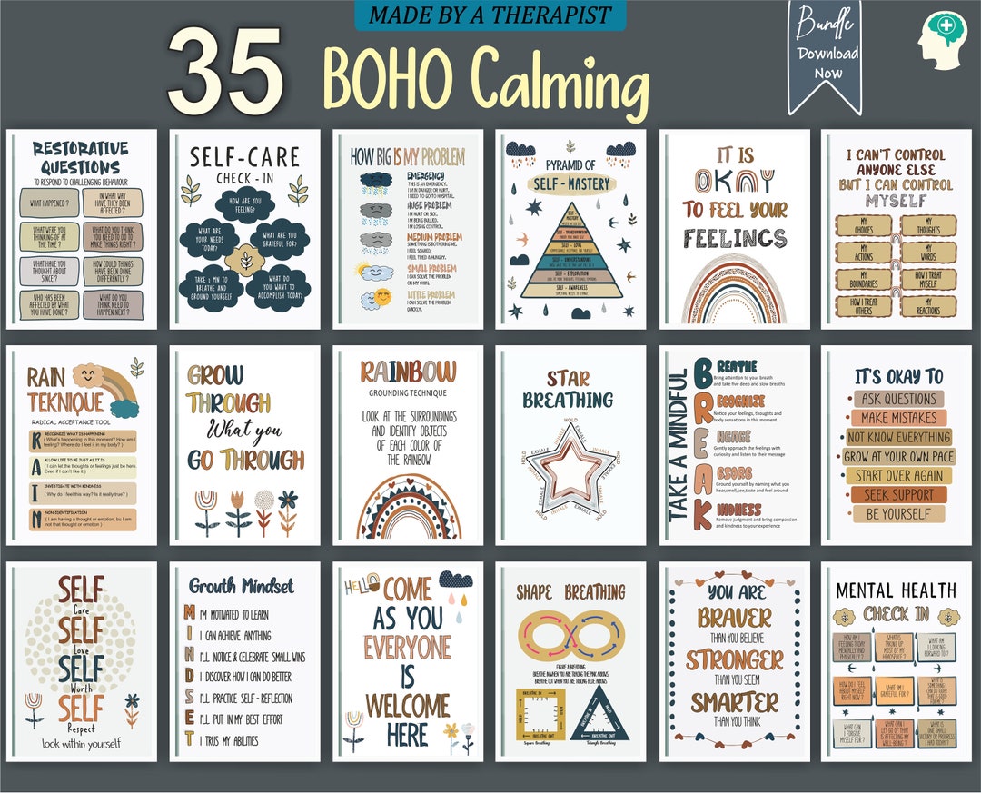35 Mental Health Posters, Speech Bulletin Board Room Decor, Social ...