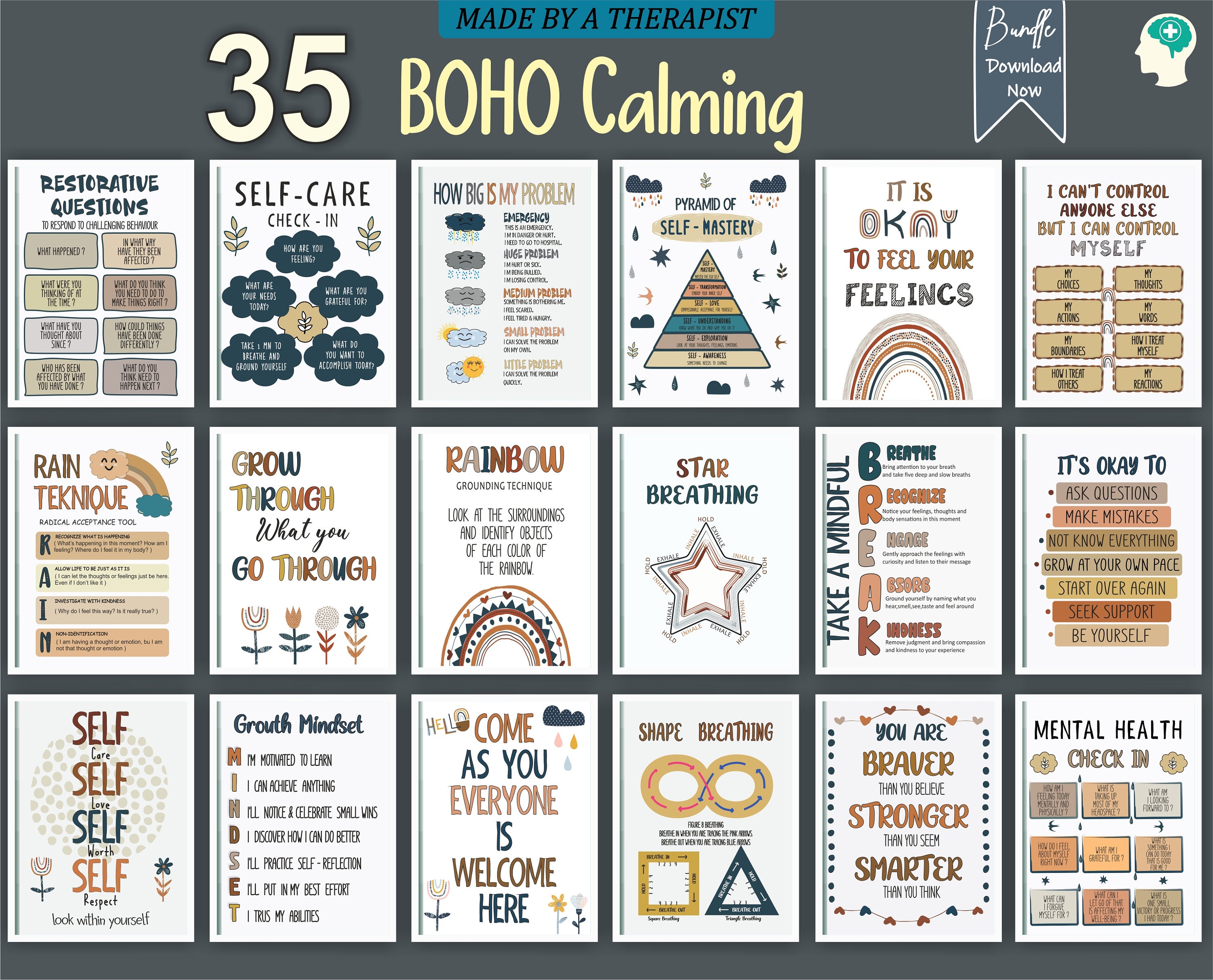 35 Mental Health Posters, Speech Bulletin Board Room Decor, Social ...