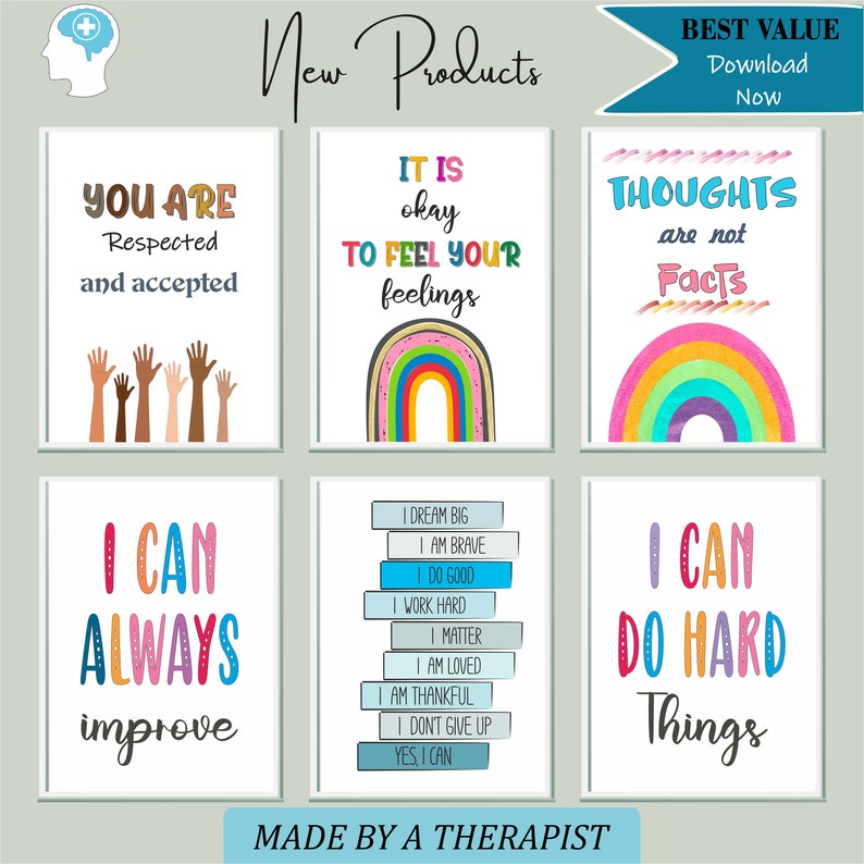 40 Educational Posters Printable Emotions Poster Health Room Sign ...