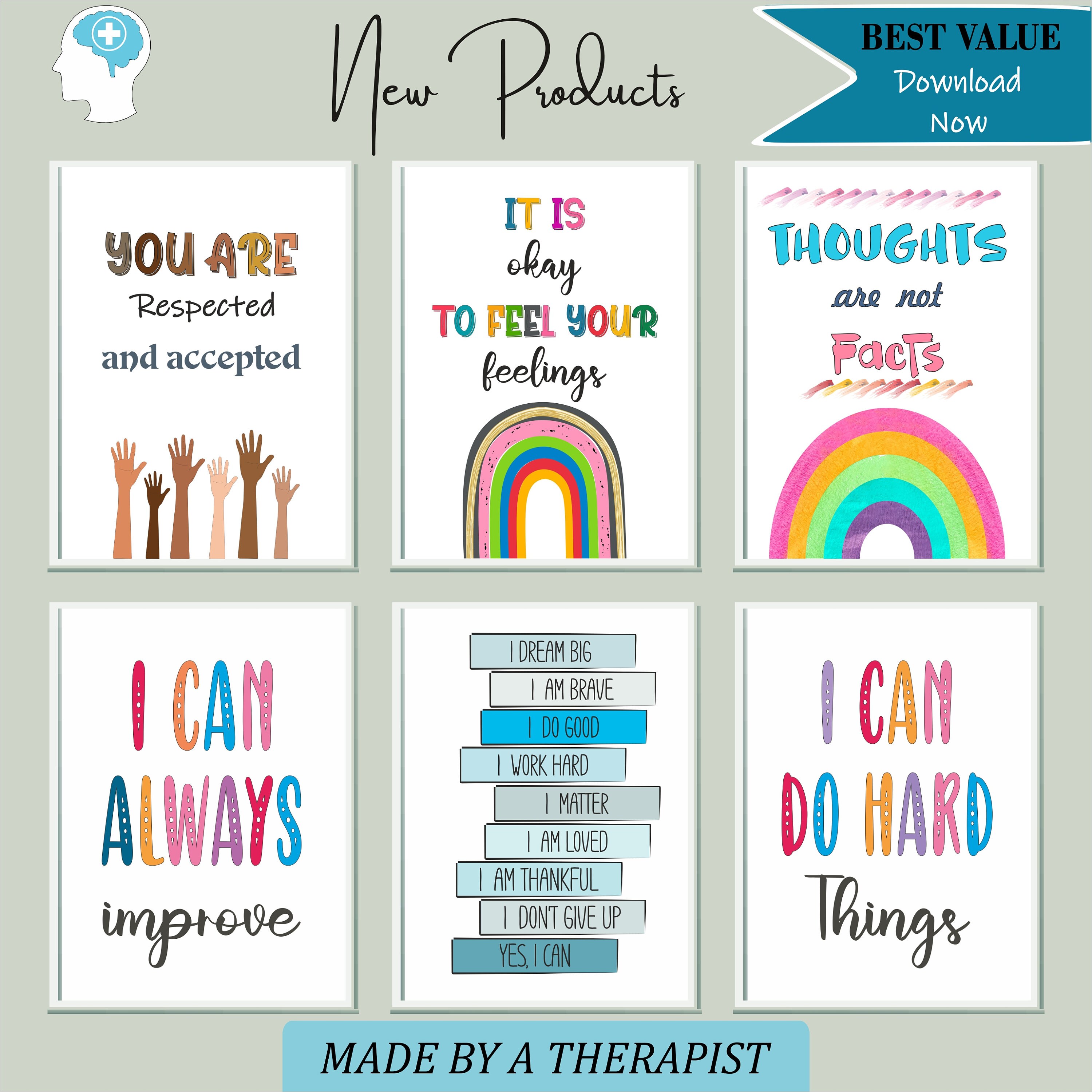 40 Educational Posters Printable Emotions Poster Health Room Sign ...
