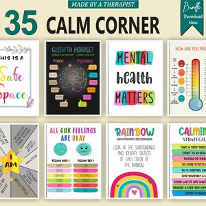 35 Calm Down Corner Toddler Classroom Decor School Counselor Posters ...