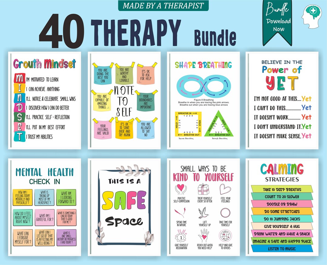 40 Mental Health Poster Classrom Decor School Counselor Door Sign ...