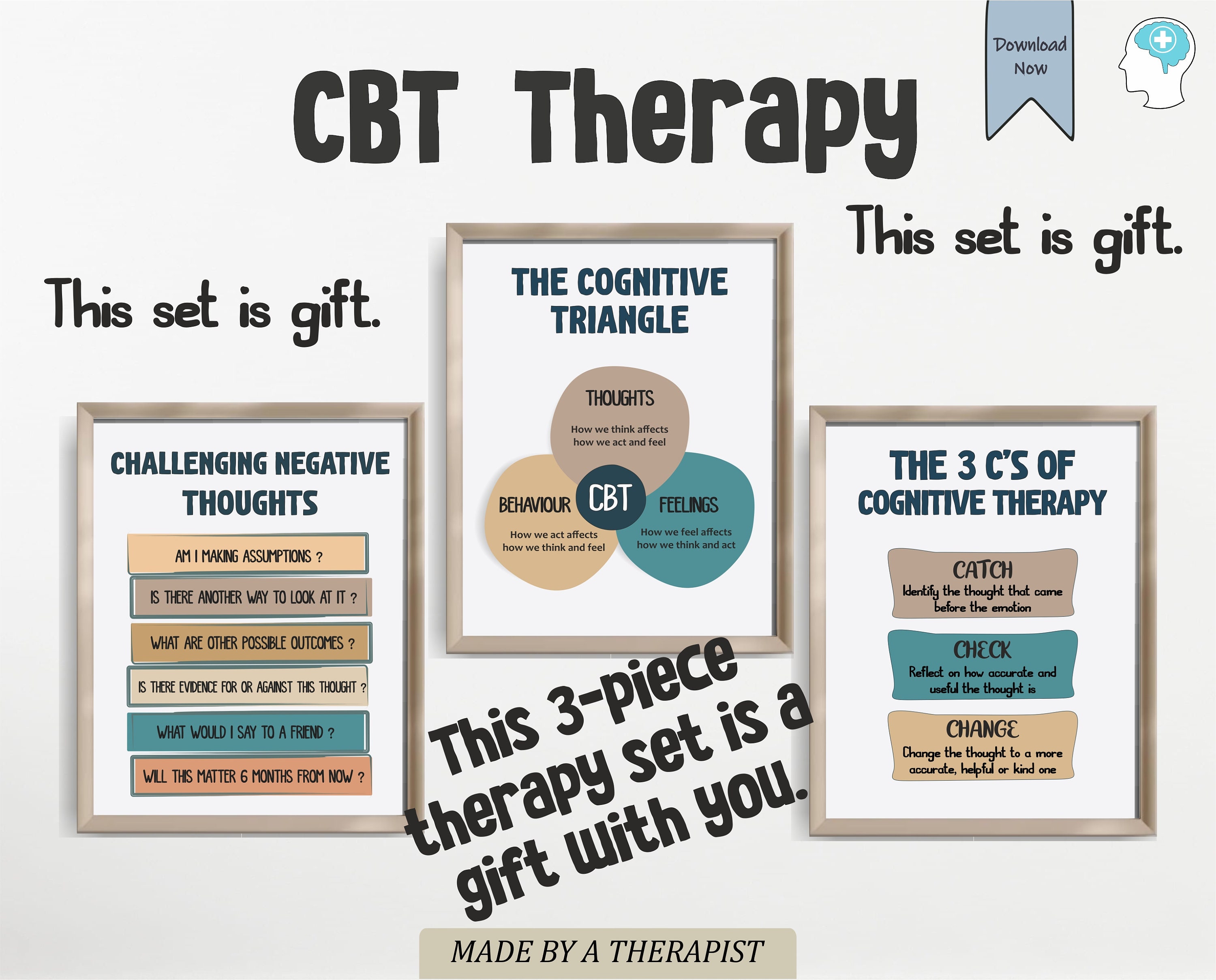 50 Boho Therapy Office Decor Calming Down Corner Educational Posters ...