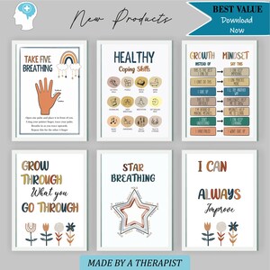 30 Mental Health Prints, Emotion Posters Feelings Chart Science ...