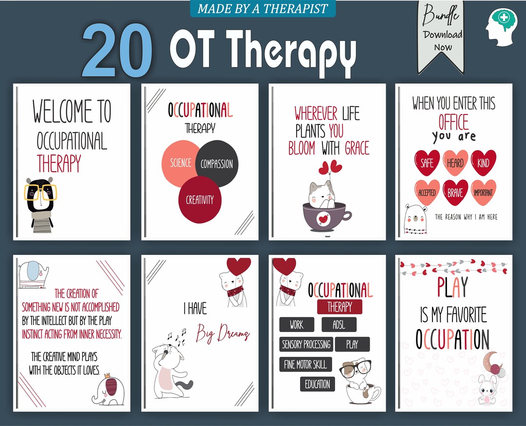 20 Occupational Therapy Bundle OT Office Poster School Kids Therapy OT ...
