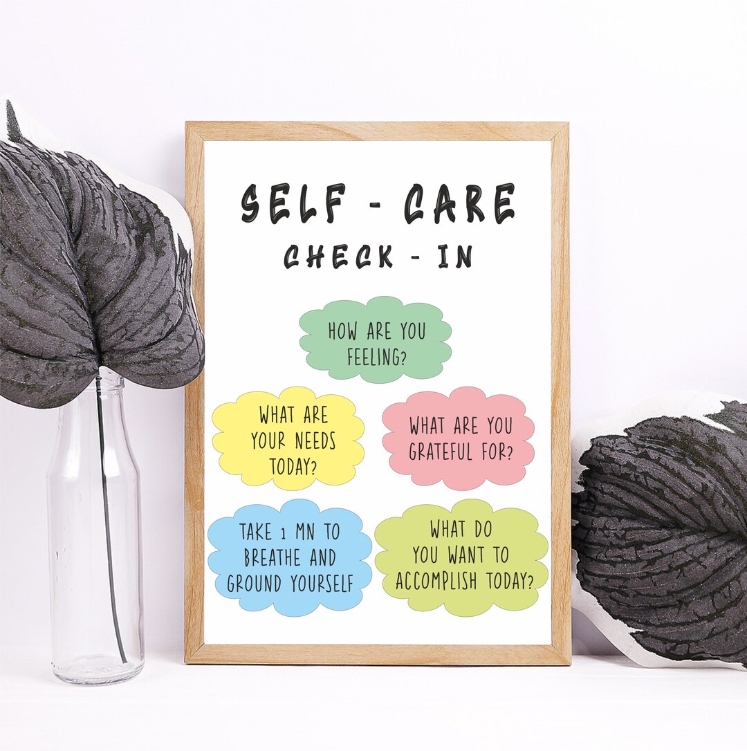 Self Check-in Poster Self-care Daily Checklist Challenging - Etsy