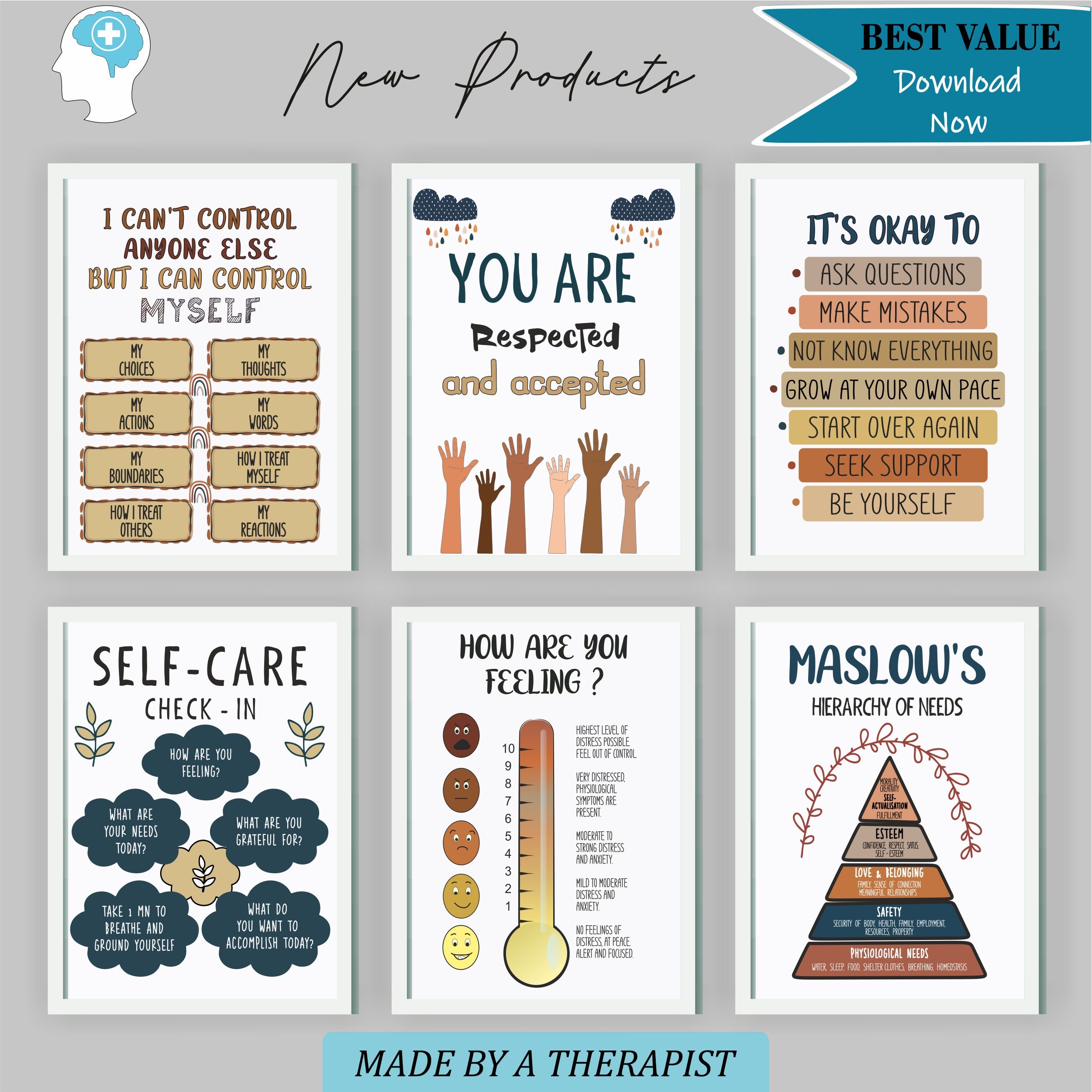 30 Calming Posters Educational Printables Calming Corner Set Boho ...