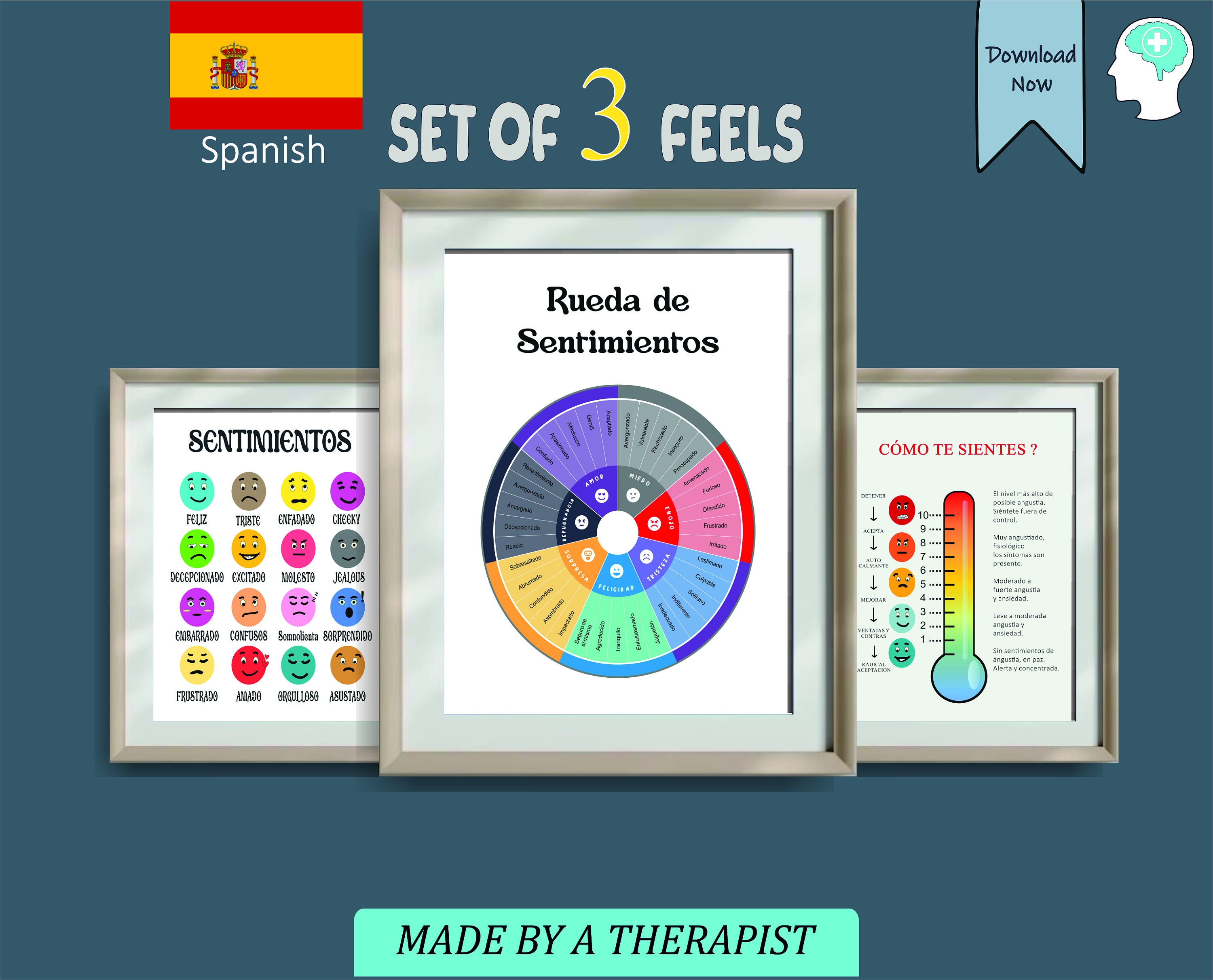 Spanish Feelings Wheel Rueda De Emociones Feelings Wheel Rueda De ...