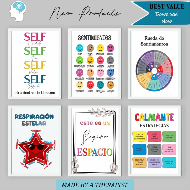28 Spanish Salud Mental Print, Spanish Bulletin Board Calming Corner ...