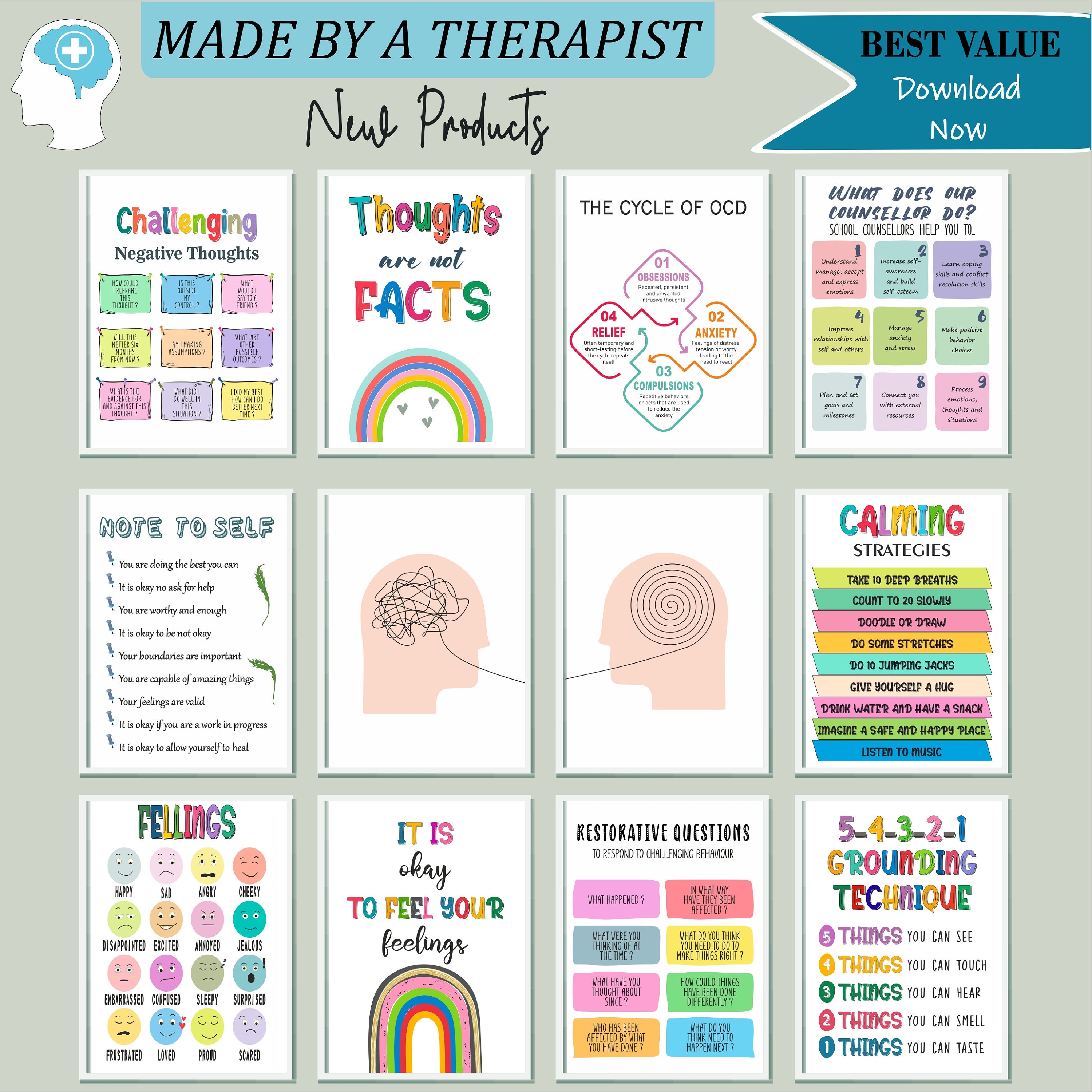 100 Social Emotional Self Regulation Calm Down Corner Mental Health ...