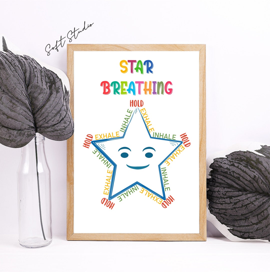 Star Breathing Grounding Technique Digital Print Mindfulness Poster ...