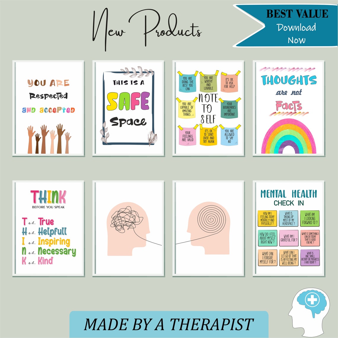 40 Social Worker Office Decor Mental Health Poster Boho Classrom Decor ...