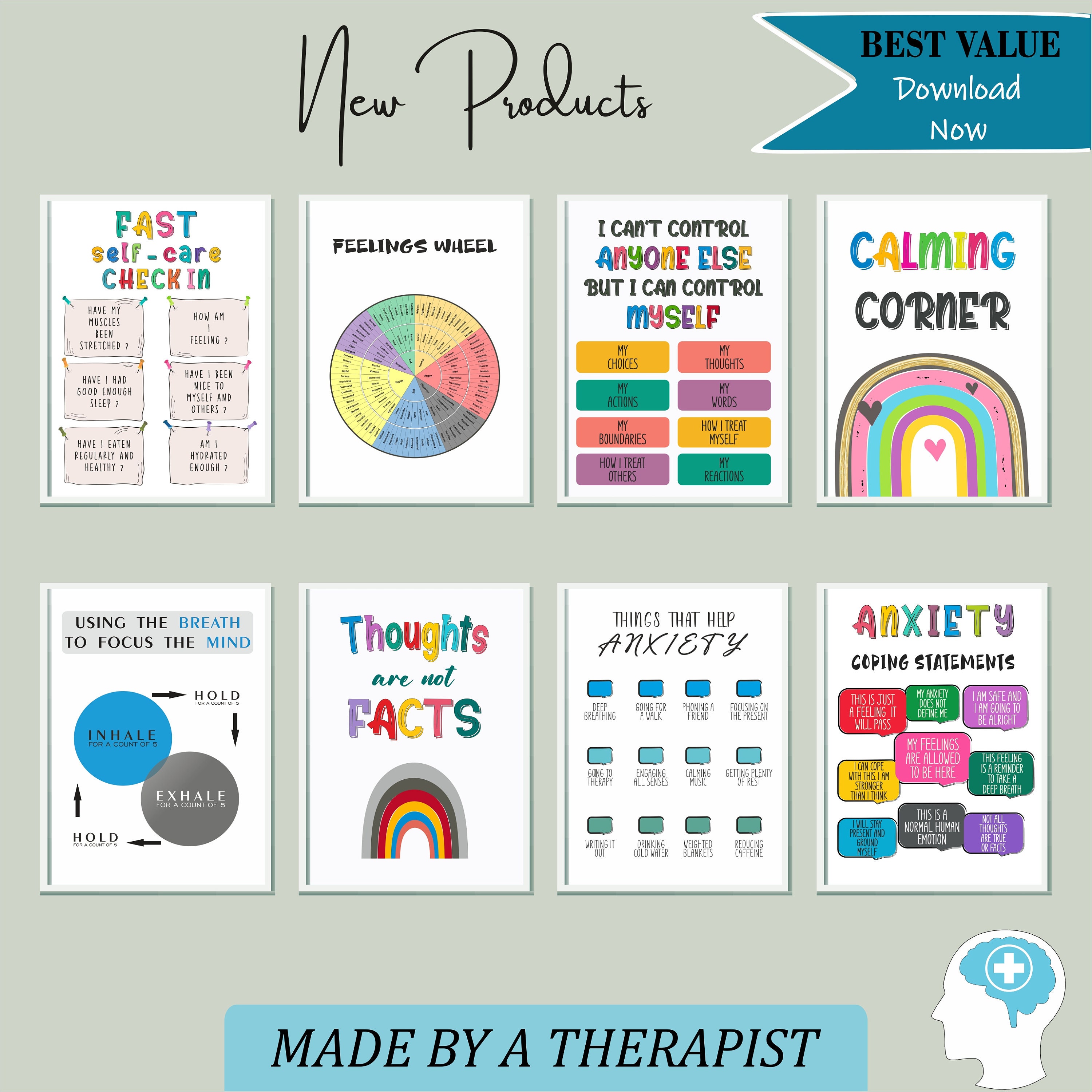 50 Calm Colors Classroom Decor Educational Posters Printable Emotions ...