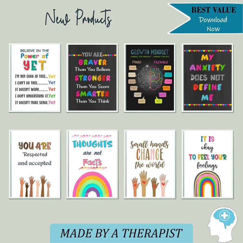 60 Emotions Poster Health Room Sign School Counselor Office Therapy Art ...