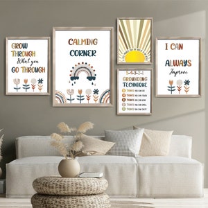30 Mental Health Prints, Emotion Posters Feelings Chart Science ...