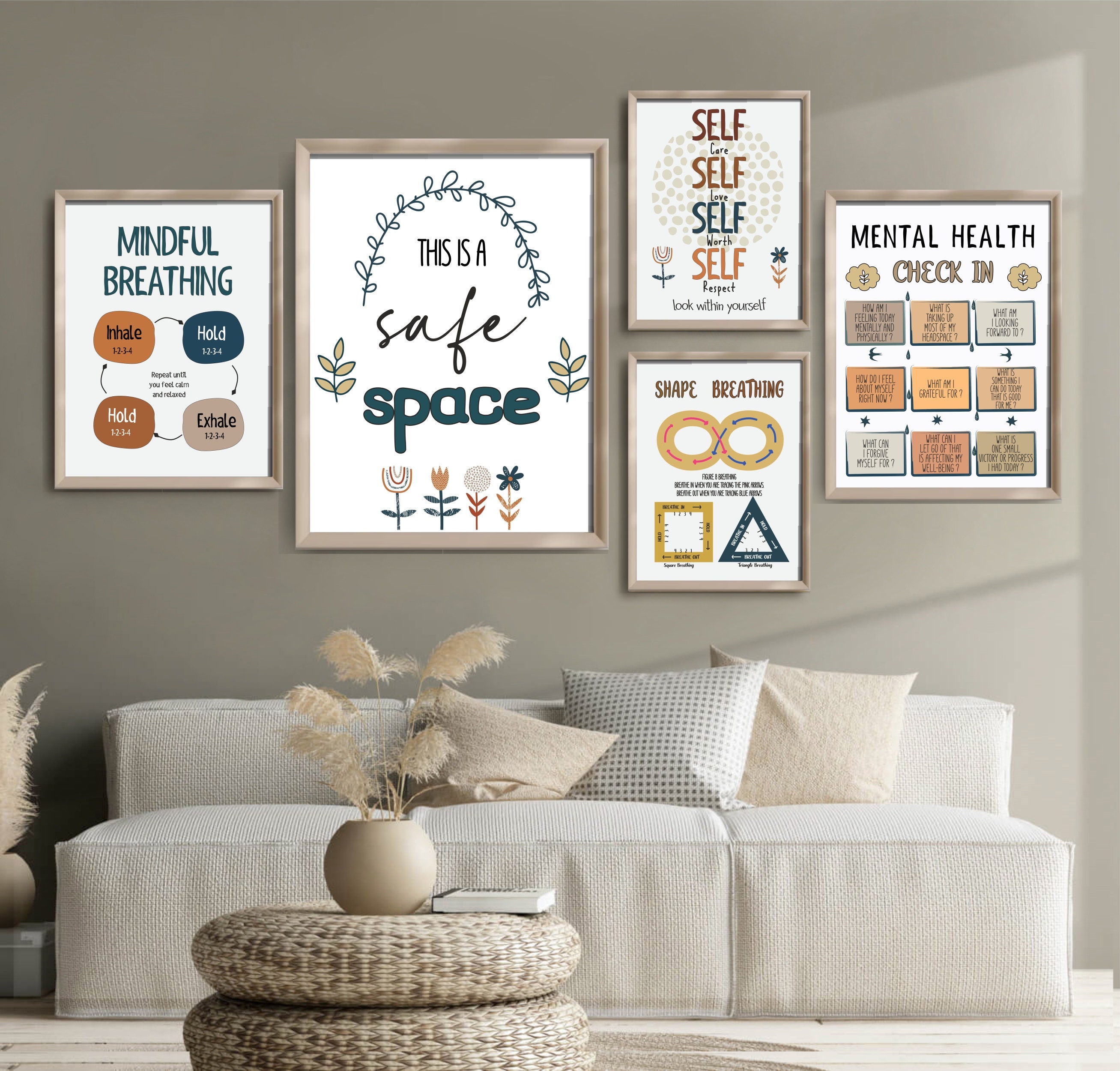30 Calming Corner Posters, CBT Classroom Posters Decor Bundle, Feelings ...