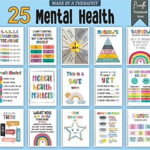 25 Emotion Chart Science Classroom Decor Mental Health Posters Calming ...