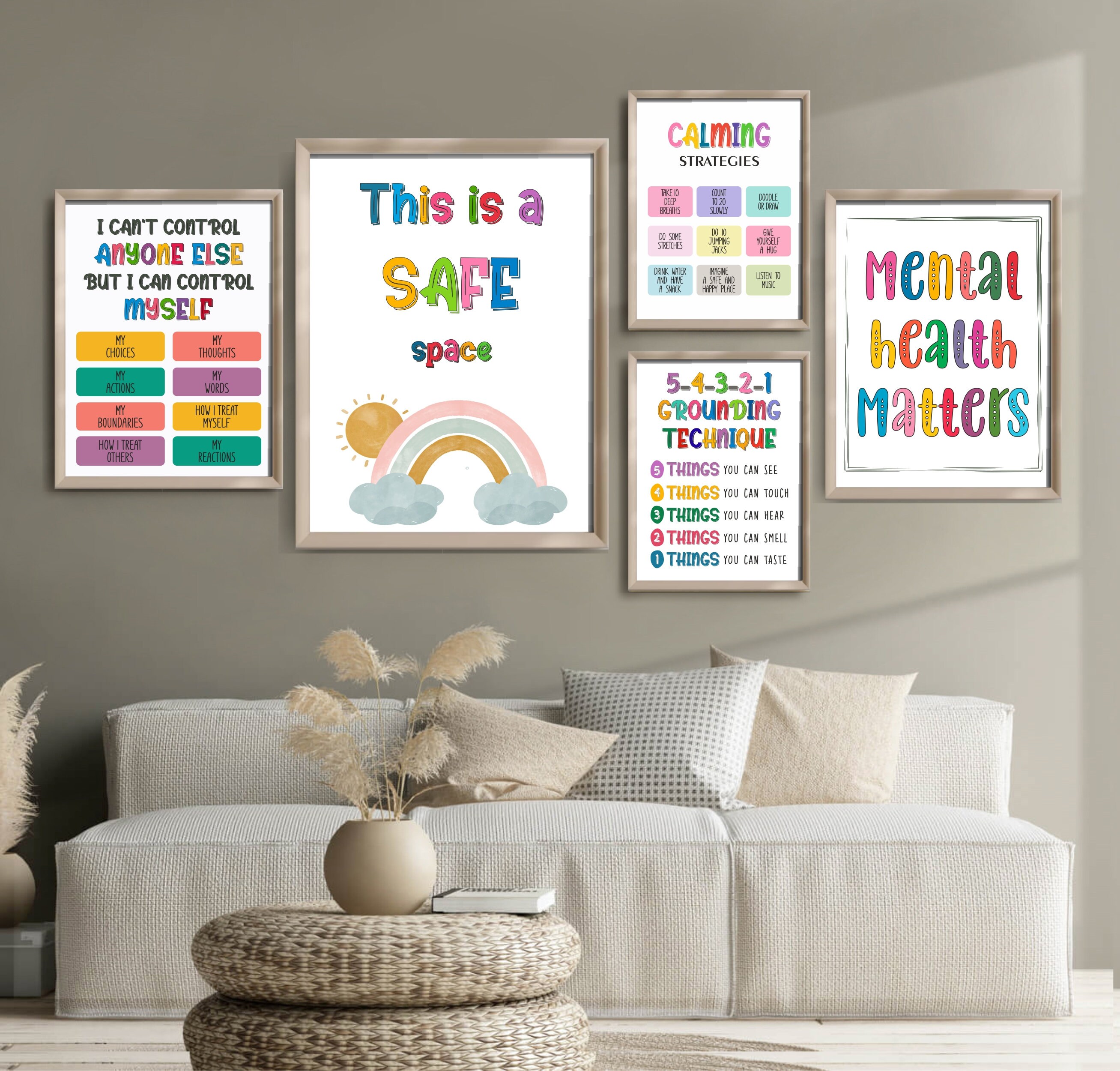 32 Middle School Classroom Decor Feelings Chart Mental Health Prints ...