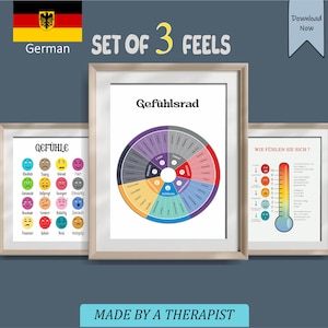German Feelings Wheel Gefühlsrad Gefühlsdiagramm Gefühle Kennenlernen ...