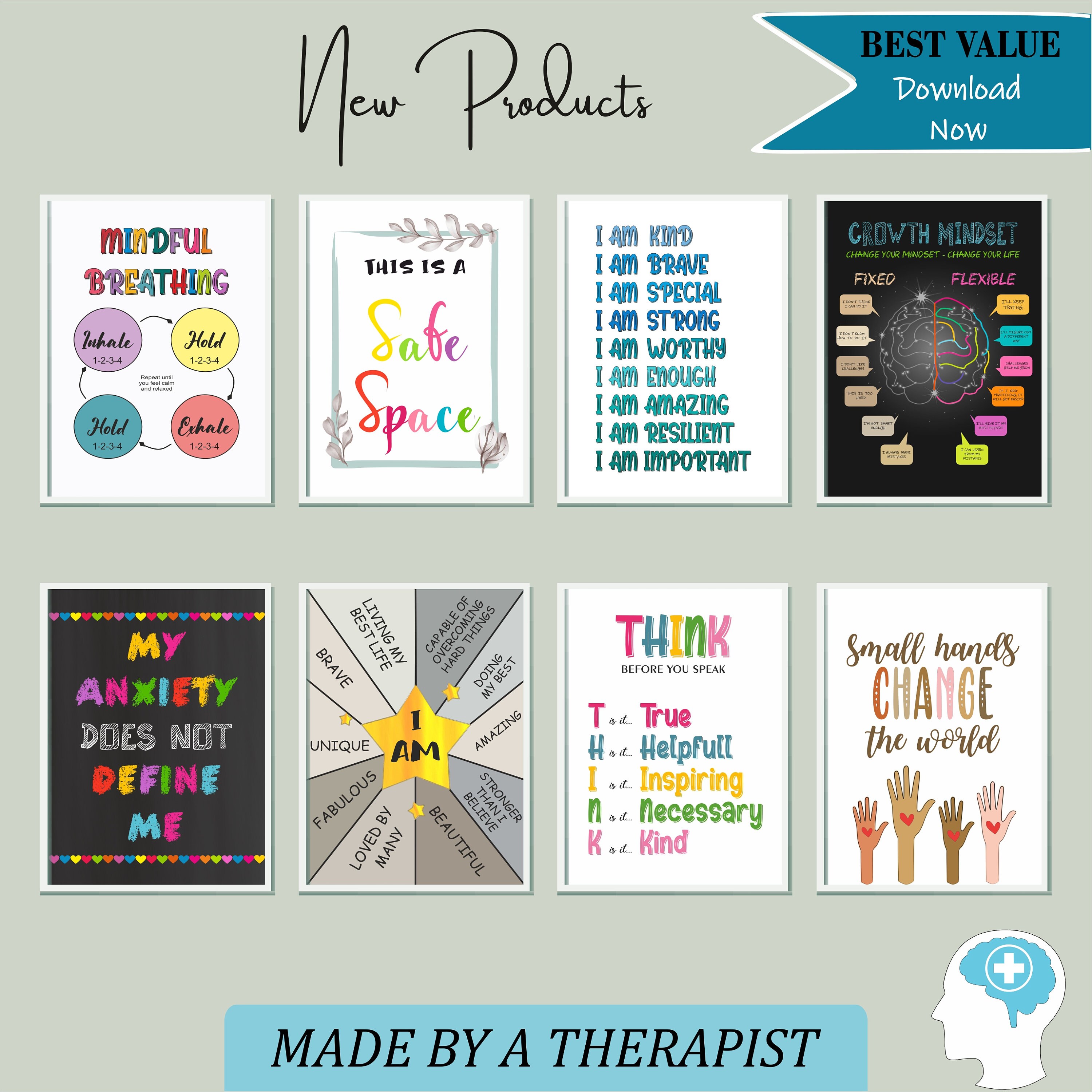 40 School Counseling Signs Posters Psychologist Office Decor Counselor ...