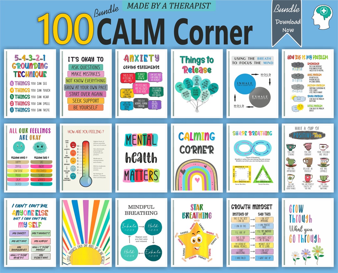 100 Social Emotional Self Regulation Calm Down Corner Mental Health ...