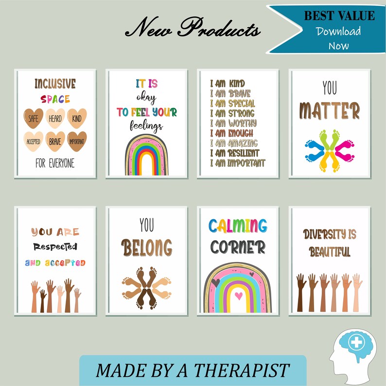 20 Inclusive Wall Art Sign Social Worker Equality Safe Space Inclusion ...