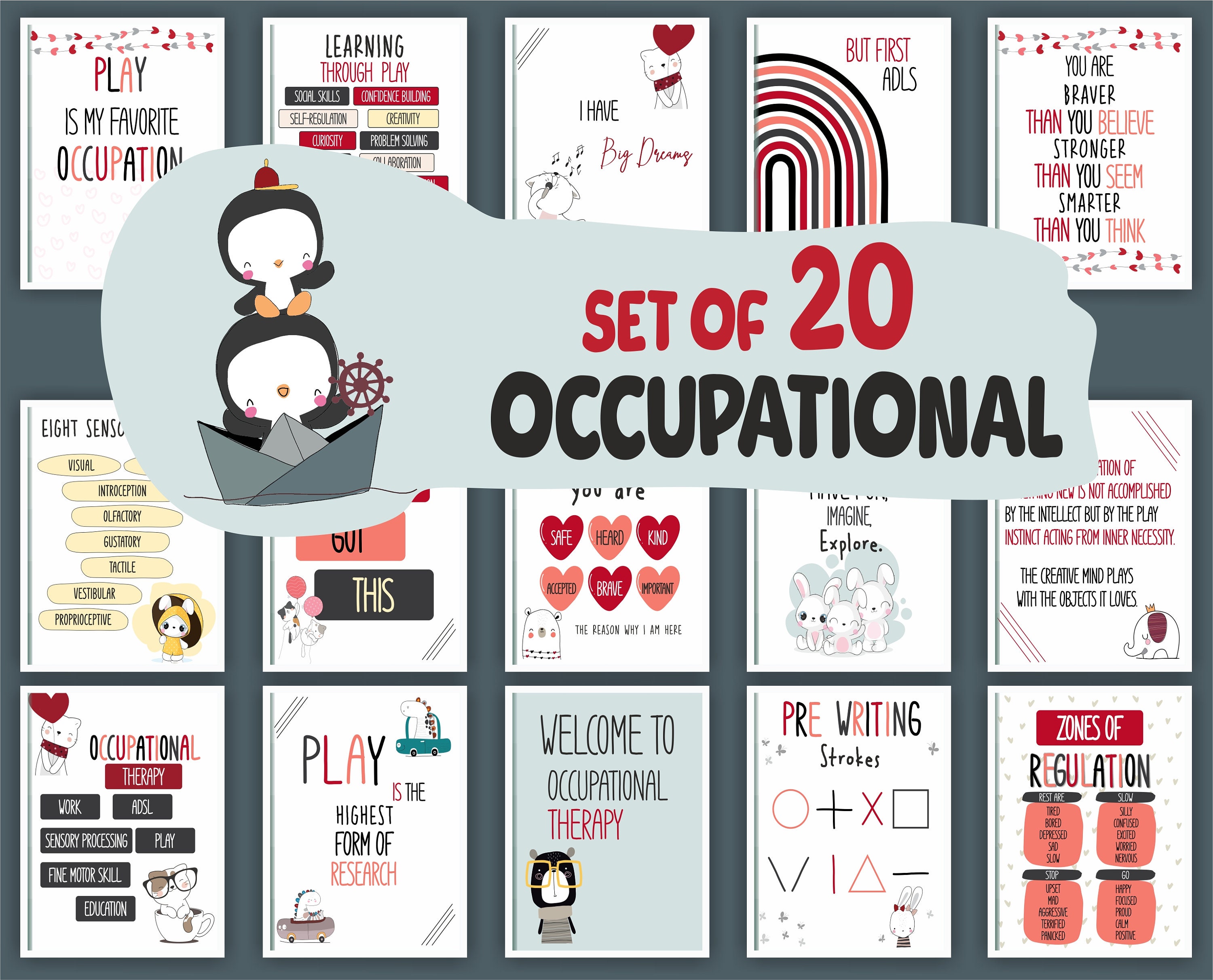 21 Occupational Kids Therapy Bundle Occupational Therapy Poster Office ...