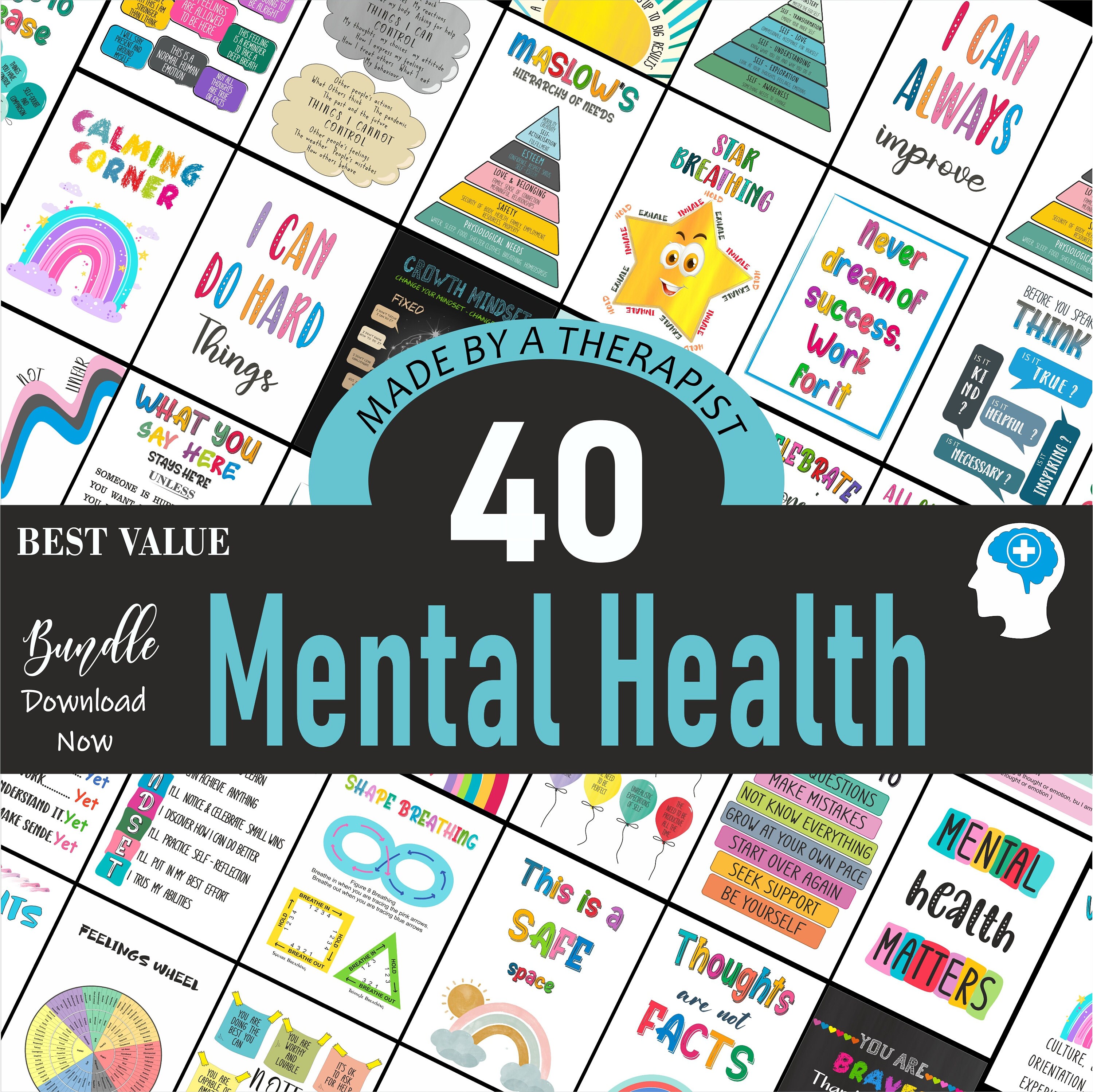 40 School Counseling Signs Posters Psychologist Office Decor Counselor ...