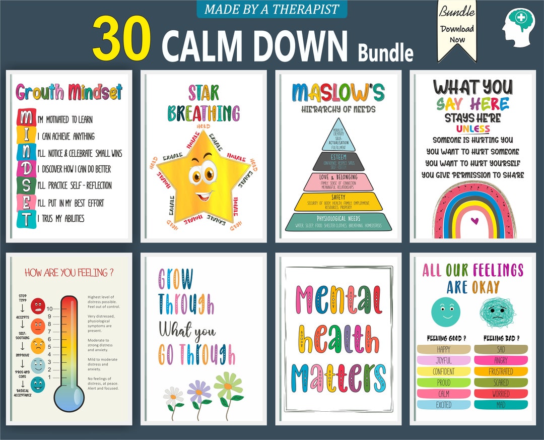 30 Calm Corner Printable School Counselor Posters Calming - Etsy