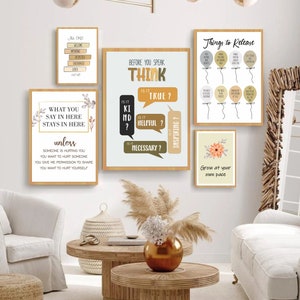 40 Boho Mental Health Posters Bulletin Board Kit Counseling Door Gifts ...