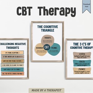 Set of 3 CBT Bundle Posters Counseling Office Decor Cognitive ...