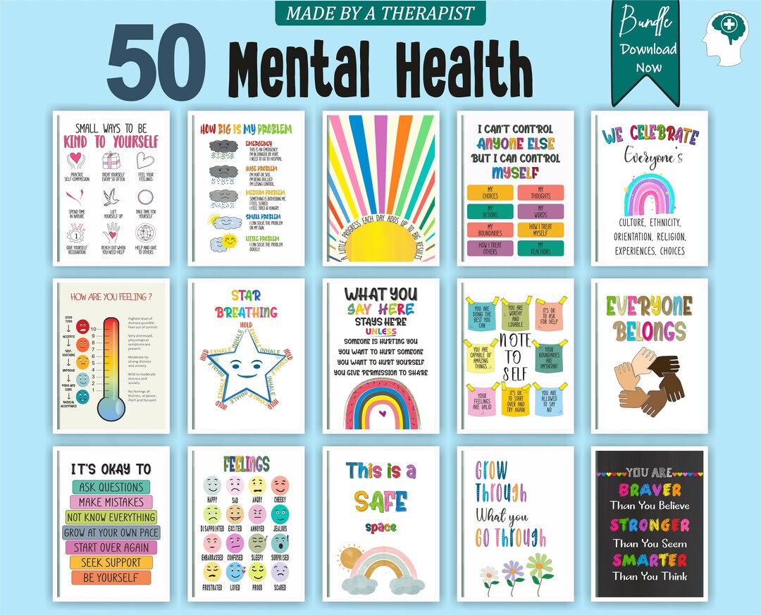 50 Growth Mindset Posters for Classroom, Office Bulletin Board, Health ...